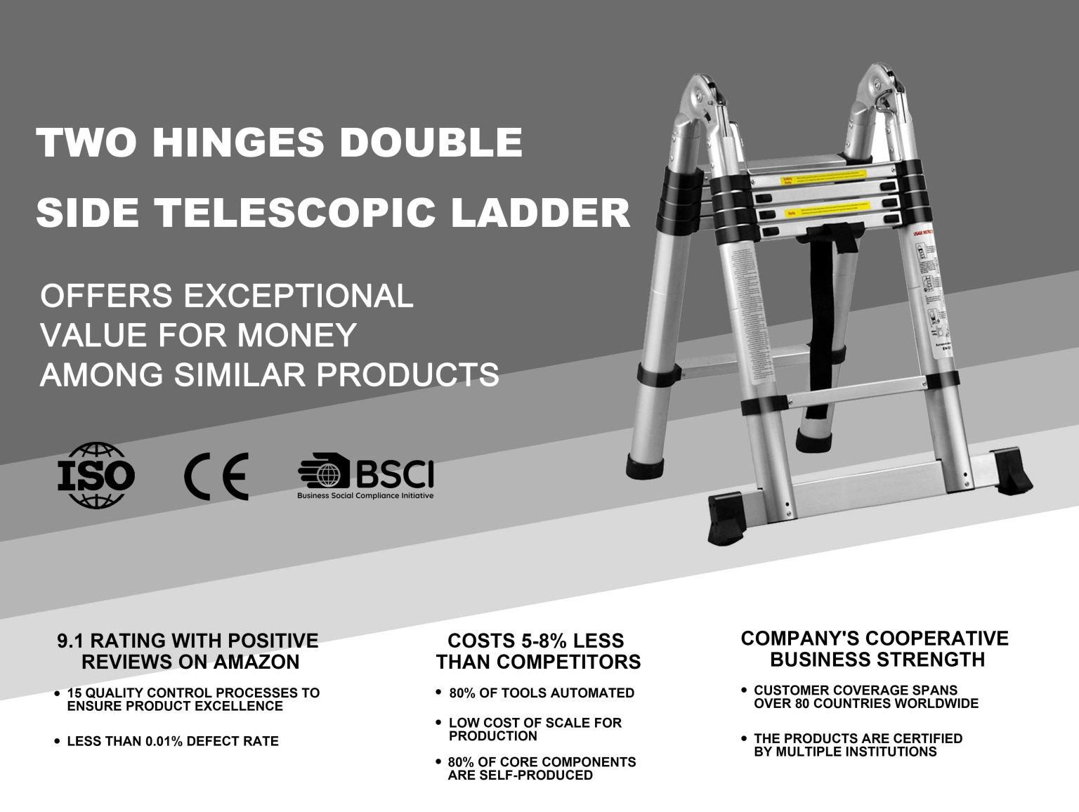 ShangShuo Ladder 7*2 Step Telescopic Joint Aluminum Ladder | Multi ...
